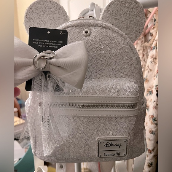 Loungefly | Bags | Disney Loungefly White Sparkly Backpack | Poshmark
